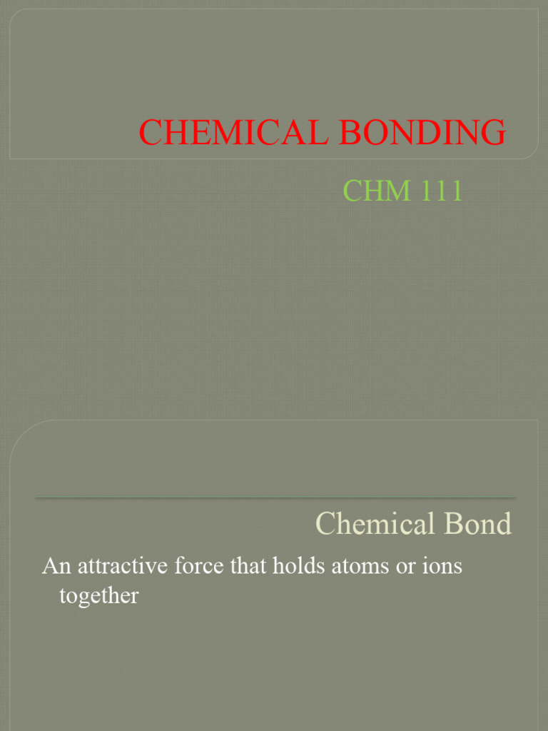 Understanding Chemical Bonding Basics | PDF | Chemical Bond | Ionic Bonding