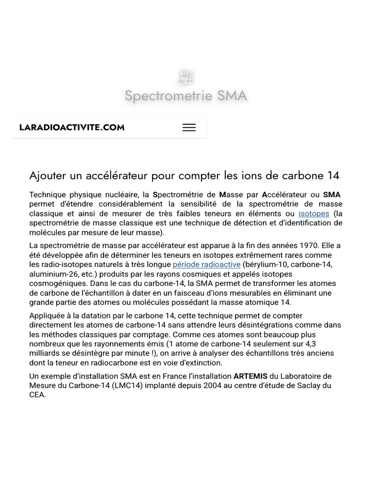 Accélérateur pour la datation au carbone-14 | PDF | Isotope ...