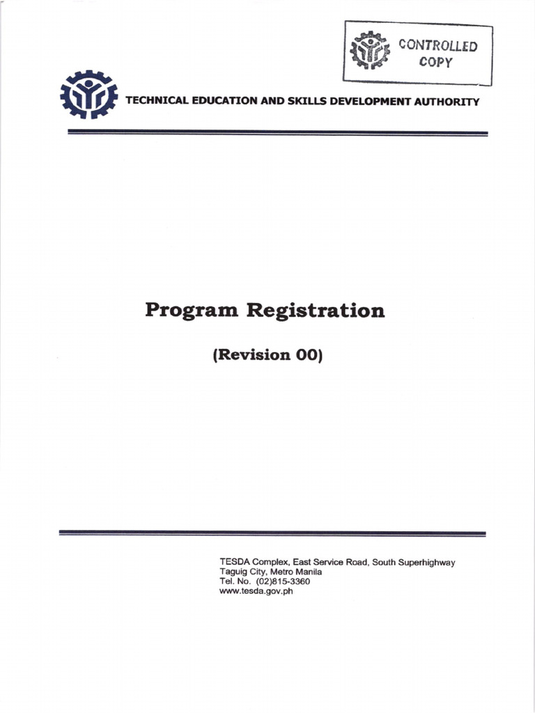 TESDA Program Registration Procedures | PDF | Vocational Education
