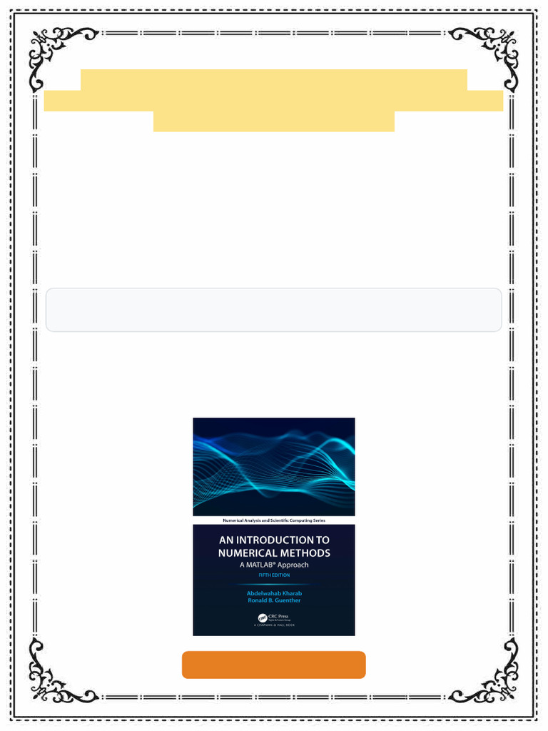 An Introduction to Numerical Methods A MATLAB Approach 5th Edition ...
