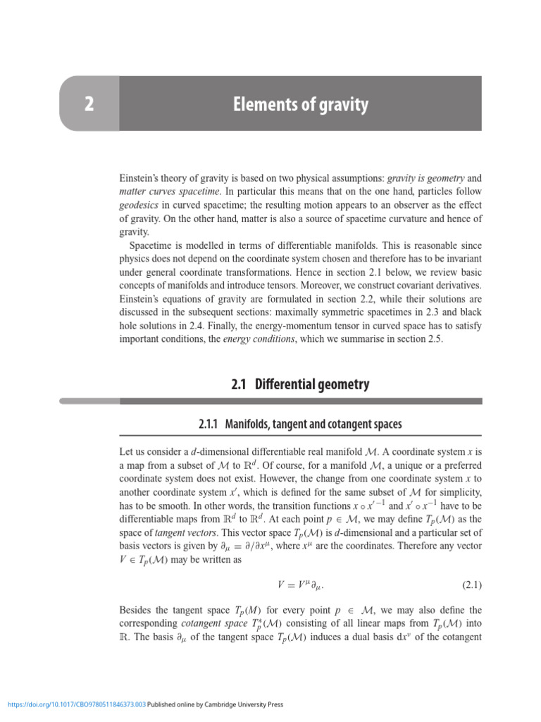 Understanding Einstein's Gravity Theory | PDF | Differentiable Manifold ...