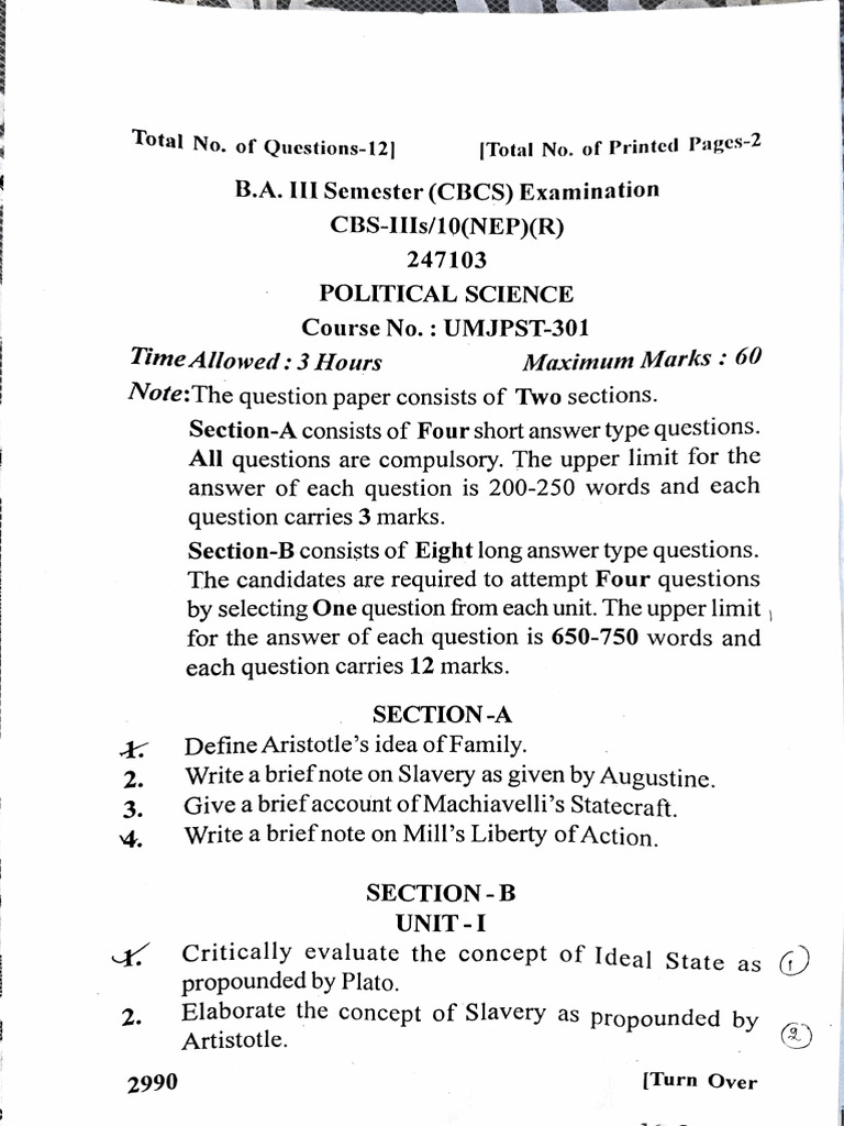 Political Science Exam Questions Guide | PDF | Political Science ...
