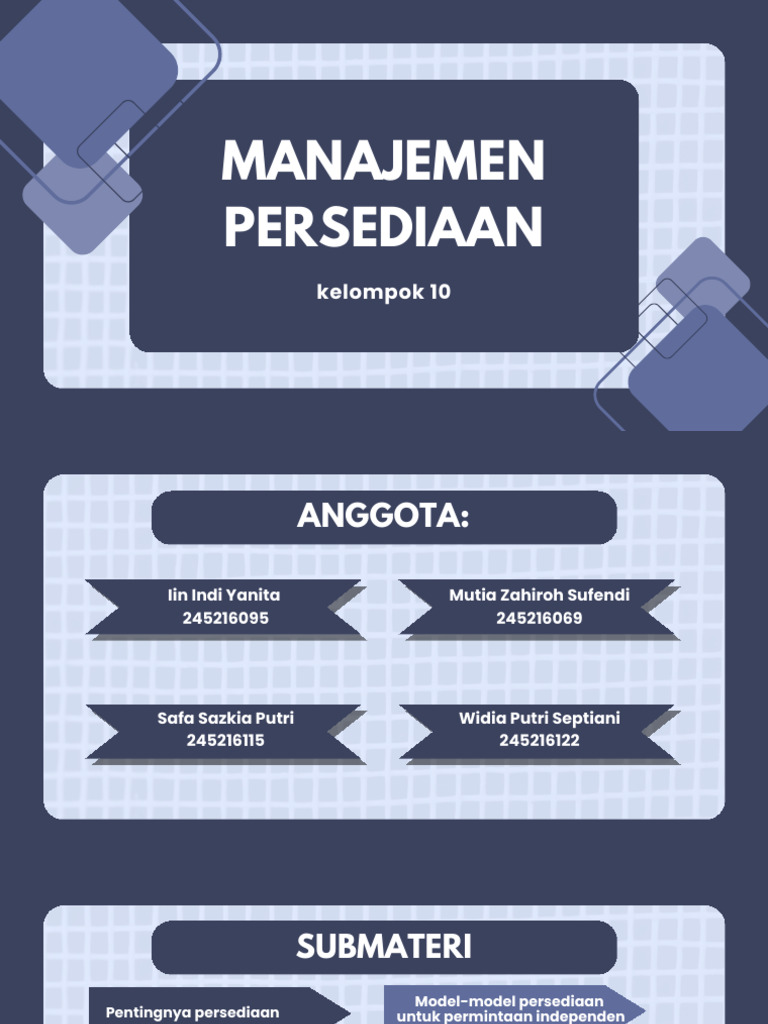 Manajemen Persediaan: Fungsi dan Model | PDF