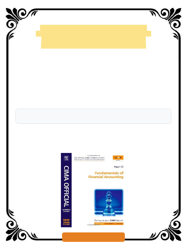 CIMA Learning System Fundamentals of Financial Accounting New Syllabus Cima Learning Systems ...