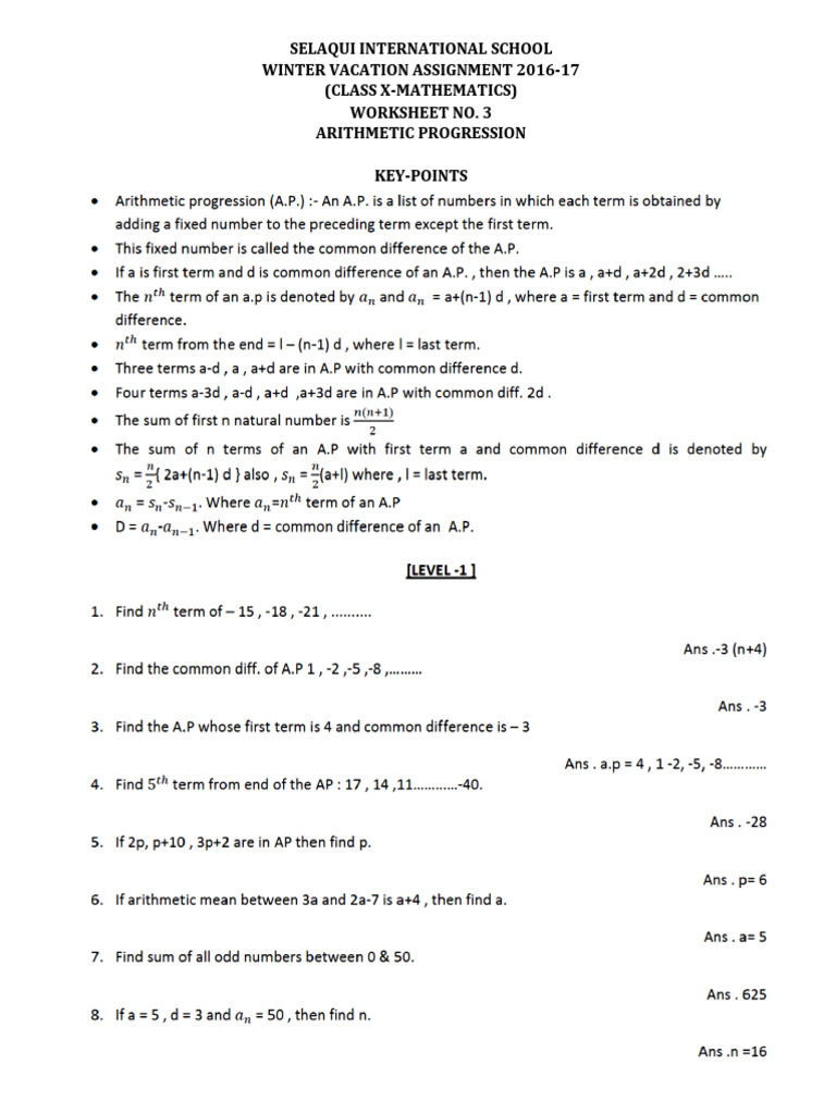 3 Arithmetic Progression | PDF