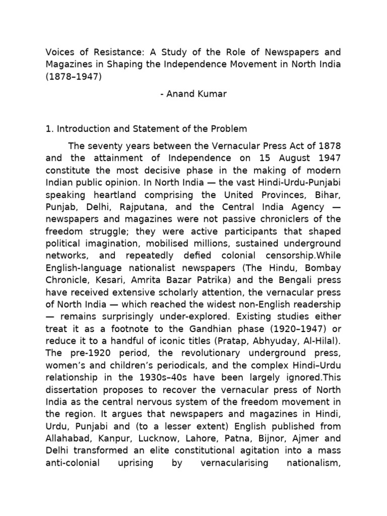 Voices of Resistance - Anand Kumar | PDF | Urdu