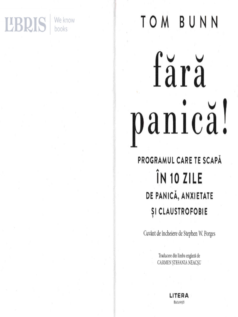 Fara Panica Programul Care Te Scapa in 10 Zile de Panica Anxietate Si ...