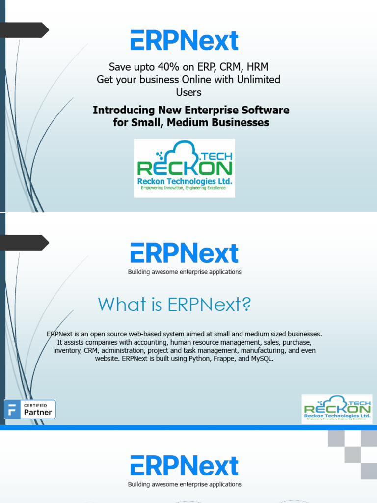 RTL ERPNext Presentation | PDF | Cloud Computing | Enterprise Resource ...