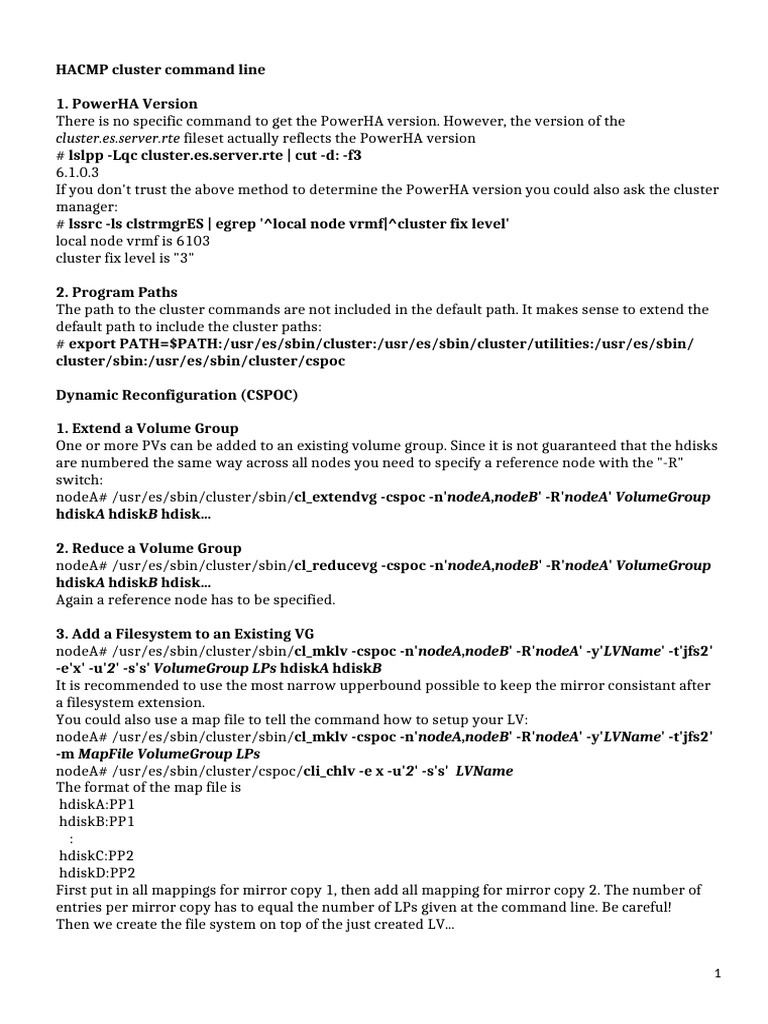 HACMP Cluster Command Line Guide | PDF | Ip Address | Network Topology