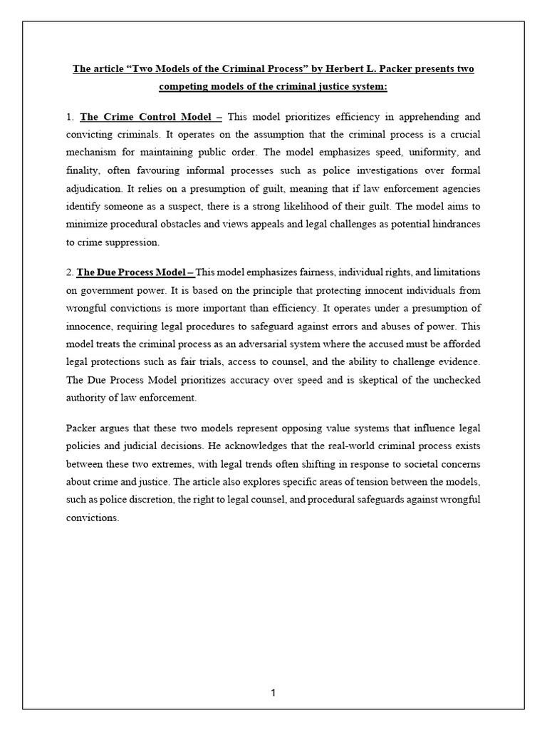 Herbert Packer | PDF | Bail | Miscarriage Of Justice
