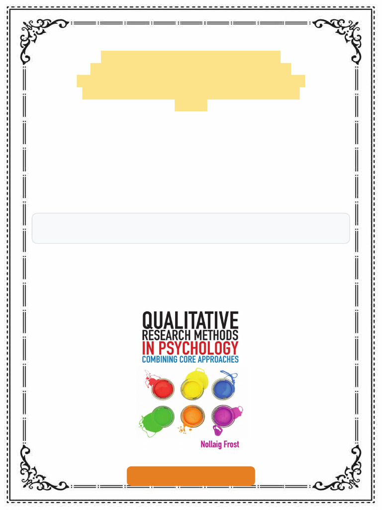 Qualitative Research Methods in Psychology Combining Core Approaches ...