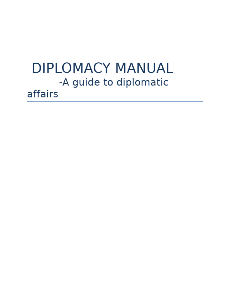 Comprehensive Guide to Diplomacy | PDF | Diplomacy | Sustainability