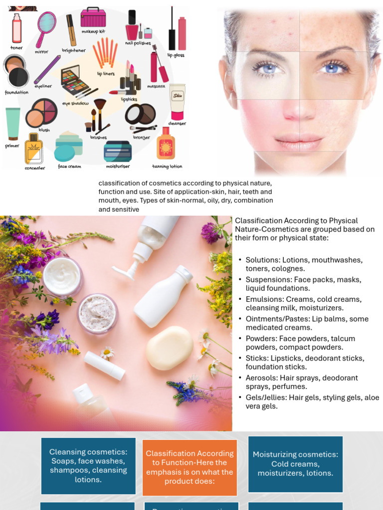 Types and Uses of Cosmetics Explained | PDF | Cosmetics | Hygiene