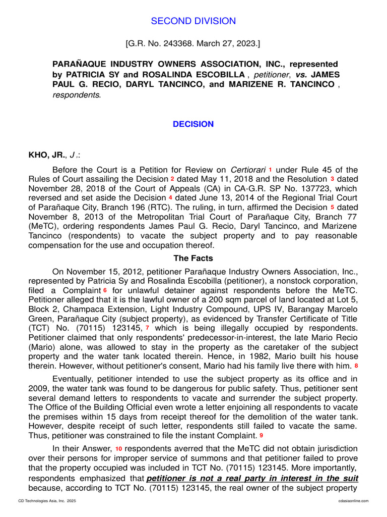 Parañaque Property Dispute Ruling | PDF | Burden Of Proof (Law) | Lawsuit