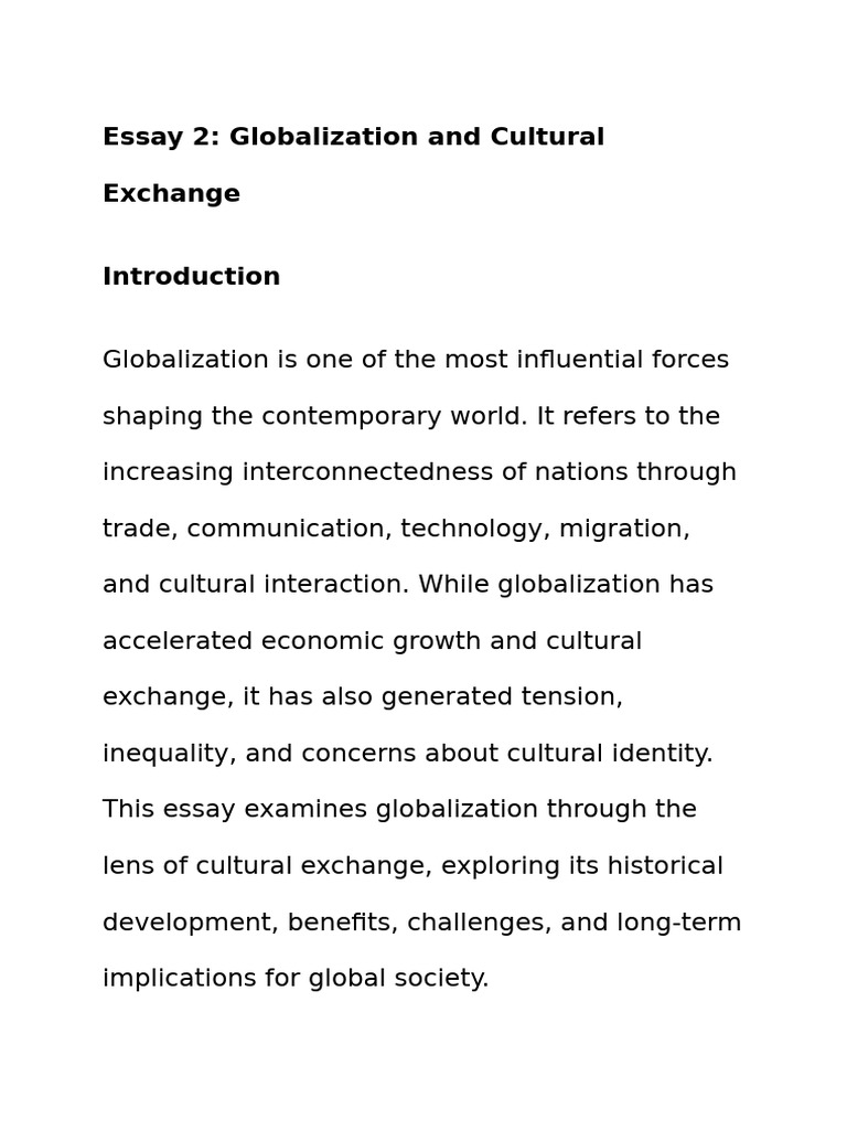 Globalization and Cultural Exchange | PDF | Globalization ...