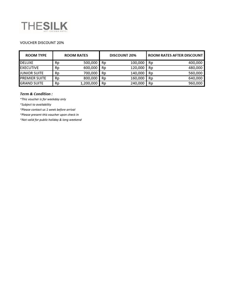 Room Rates Discount | PDF