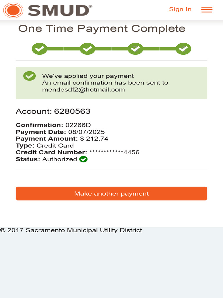One-Time Payment Confirmation Notice | PDF