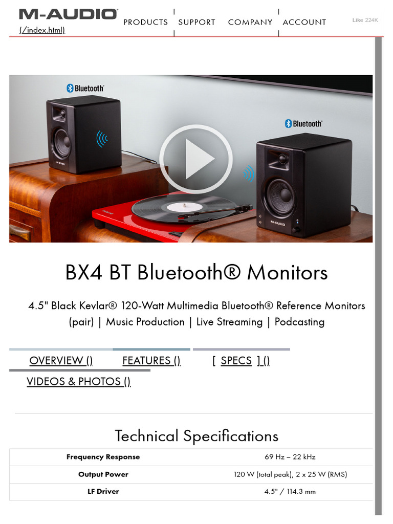 BX4 BT Bluetooth Reference Monitors | PDF | Information And ...