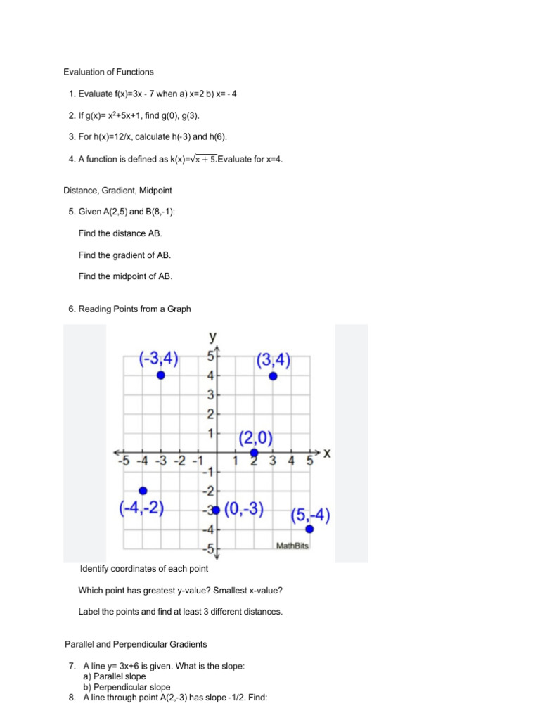 Grade 9 - Period 48 - 49 Coordinate Geometry - Revision | PDF | Line ...