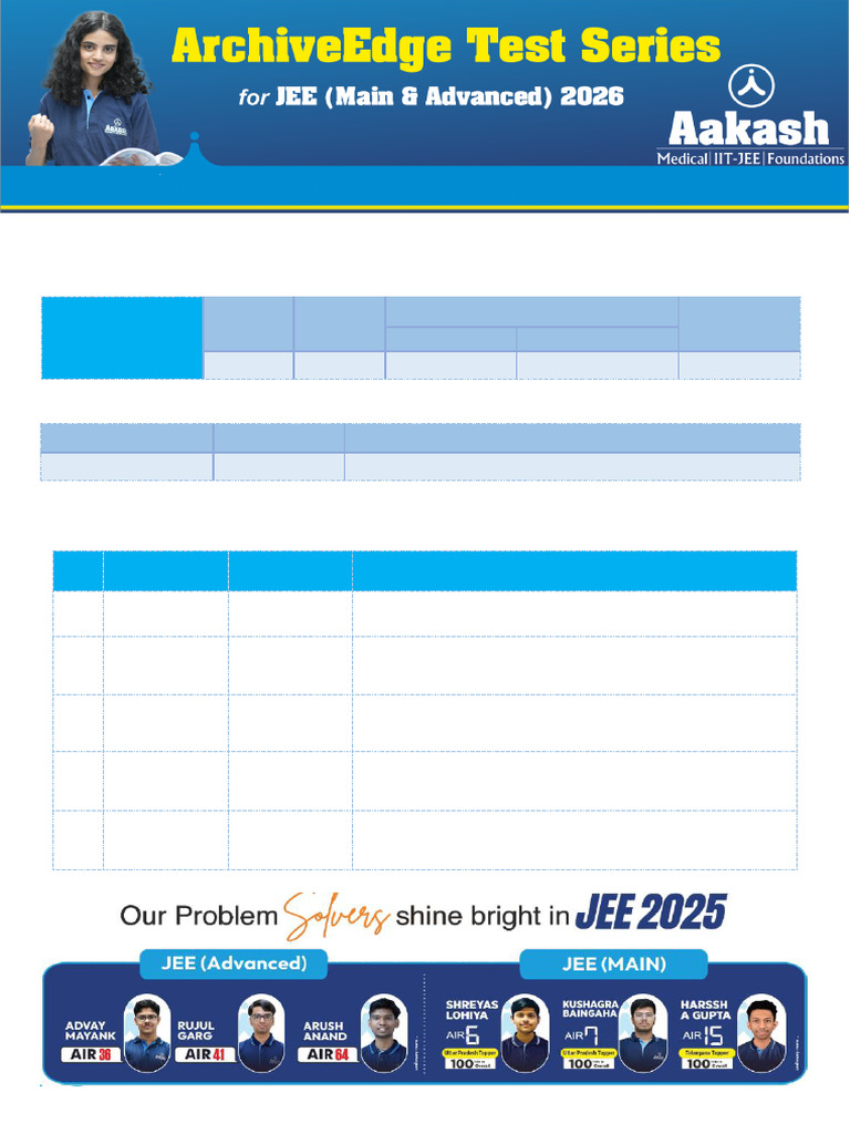 ArchiveEdge Test Series JEE (Main & Advanced)-2026 | PDF | Academia ...