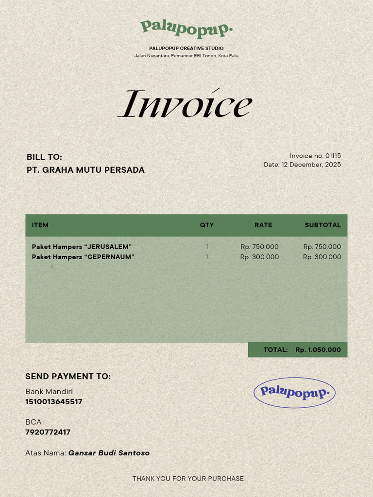 Invoice for Paket Hampers Purchase | PDF