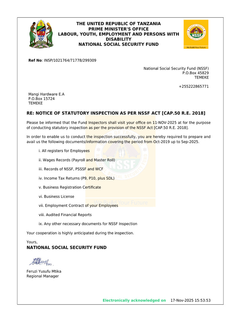 Inspection Notice | PDF