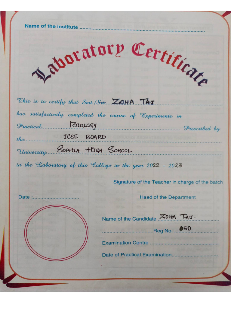 Class 10 - Bio Record | PDF