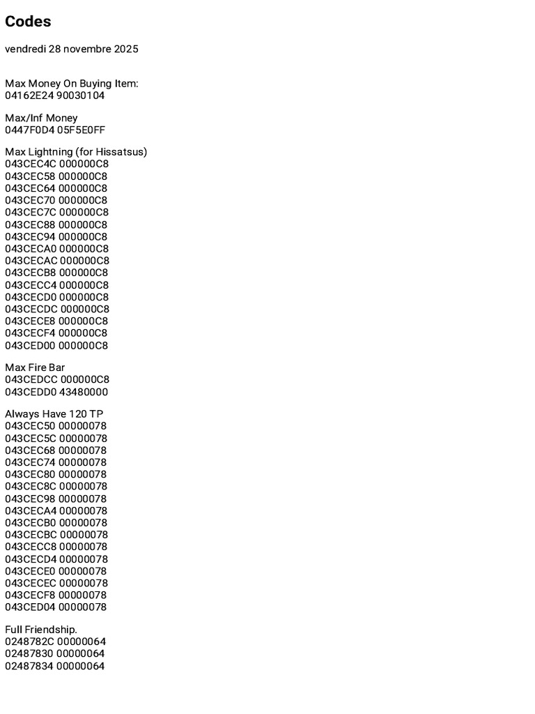 Codes | PDF