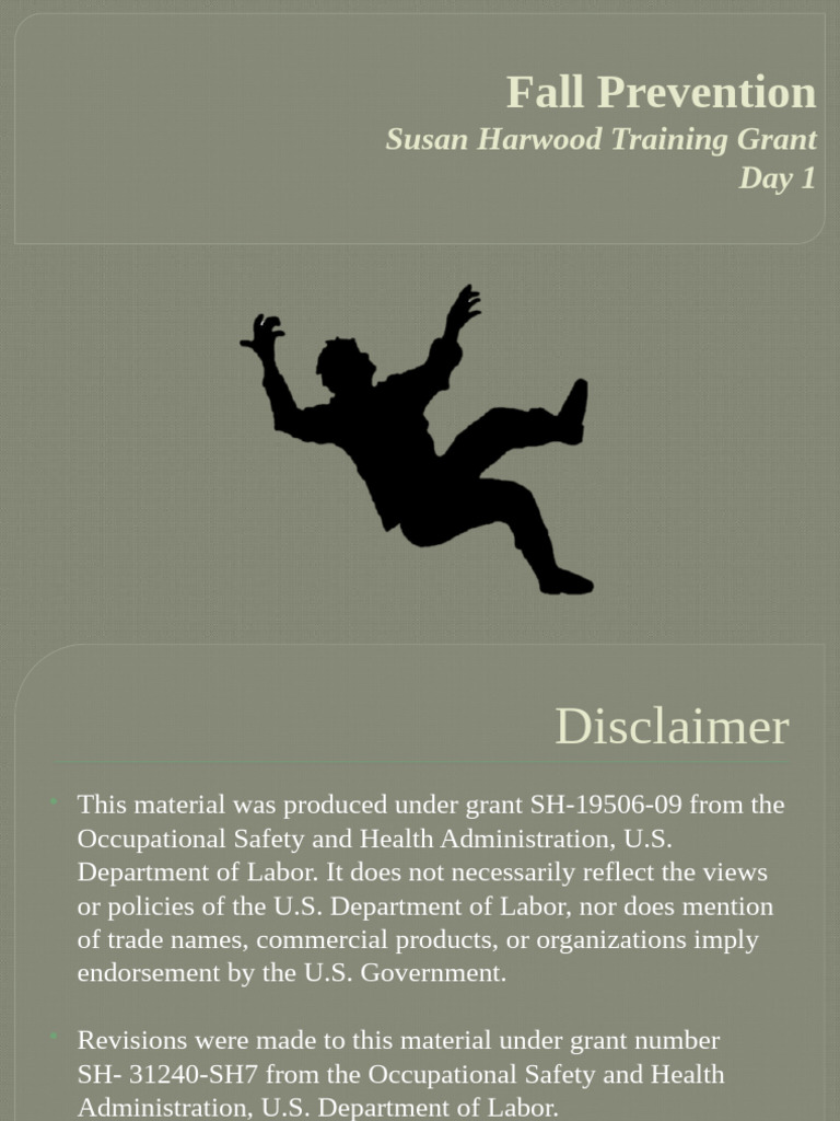 Fall Prevention Training Overview | PDF | Occupational Safety And ...