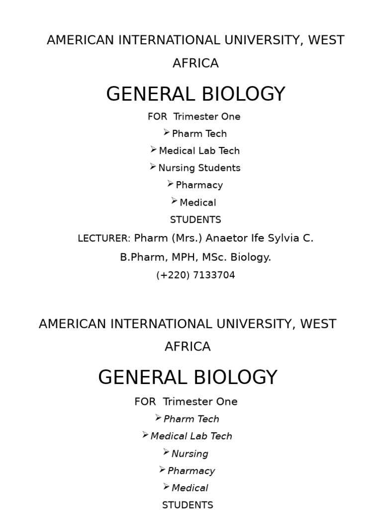 General Biology. Lecture 1. Introduction To Gen Biology | PDF ...