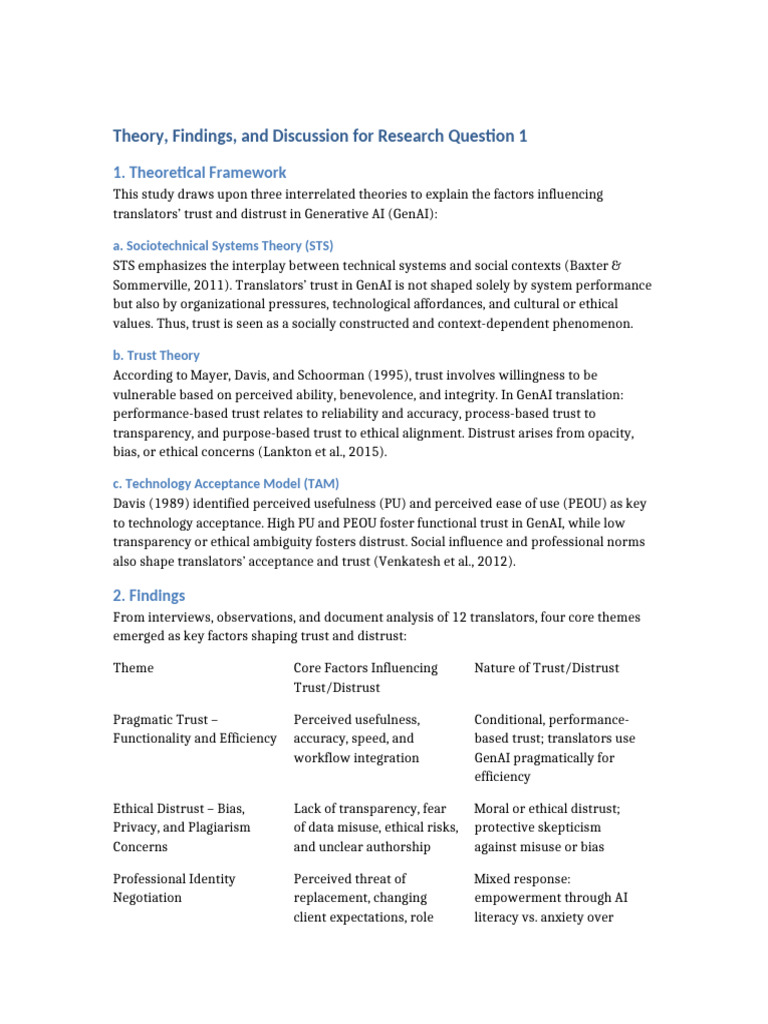 Theory Findings Discussion Trust GenAI | PDF | Intelligence (AI ...