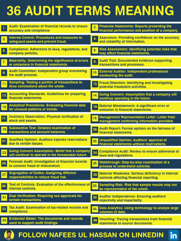 36 Audit Terms Meaning-1 | PDF | Audit | Internal Control
