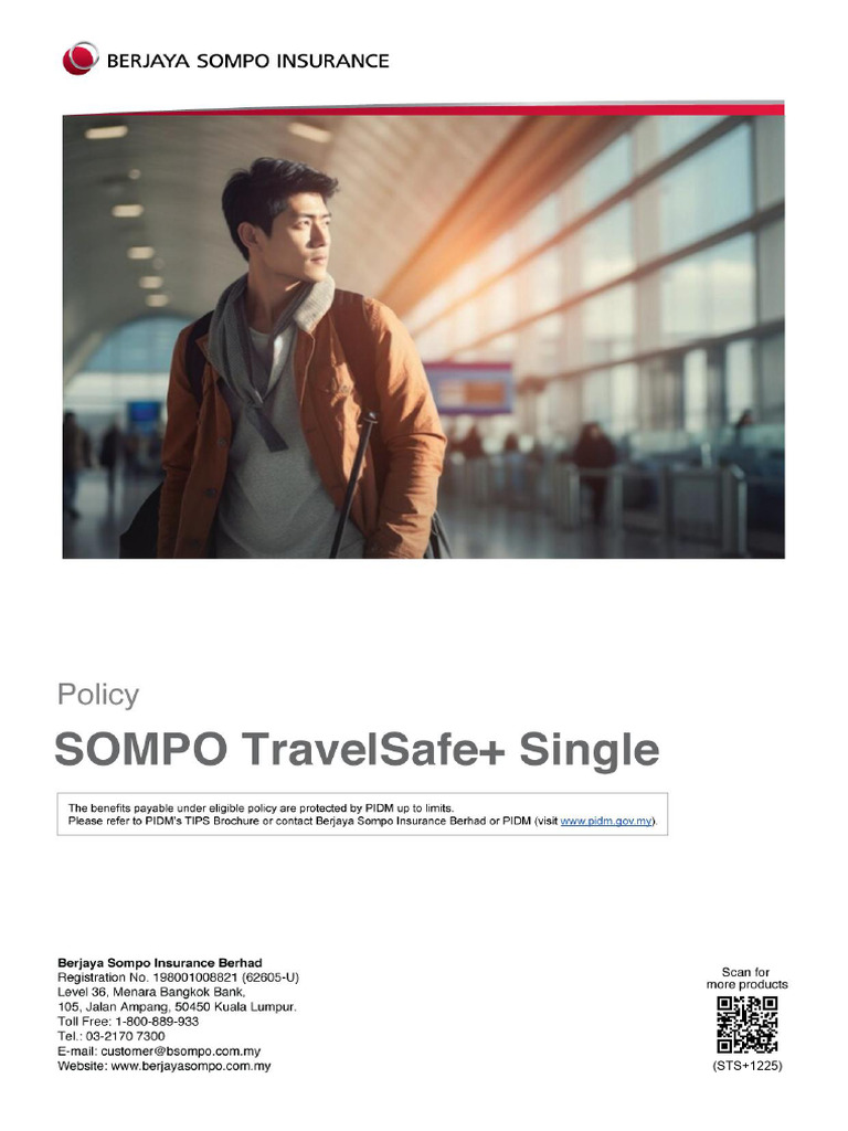Sompo TravelSafe+ Single PW - EN - Dec 2025 | PDF | Insurance
