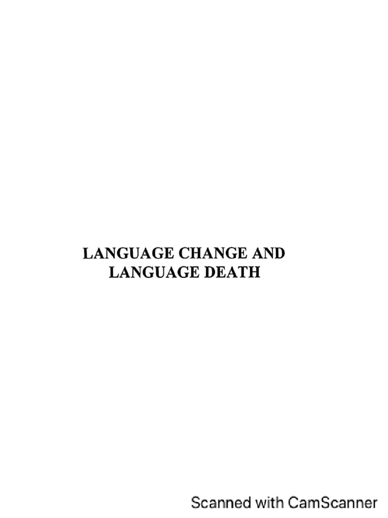 Language Change and Language Death | PDF
