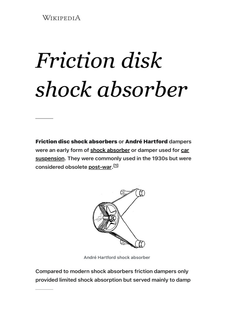 History of Friction Disk Shock Absorbers | PDF | Mechanical Engineering ...