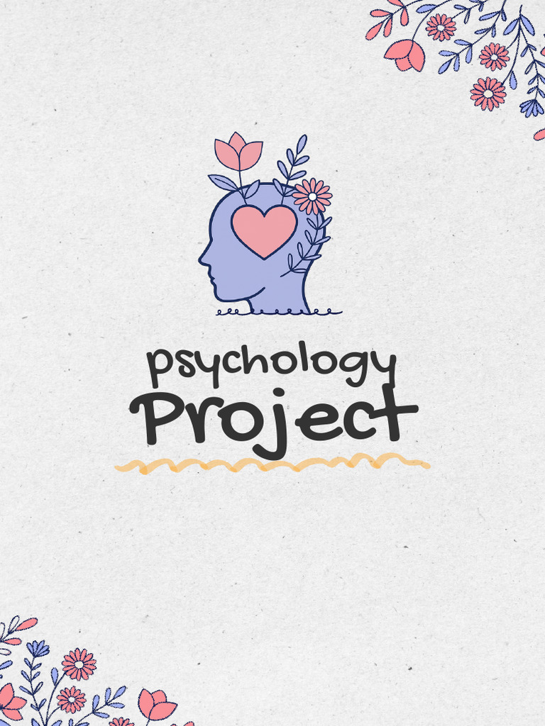 Pink and Blue Illustrated Floral Project Cover Document A4 | PDF