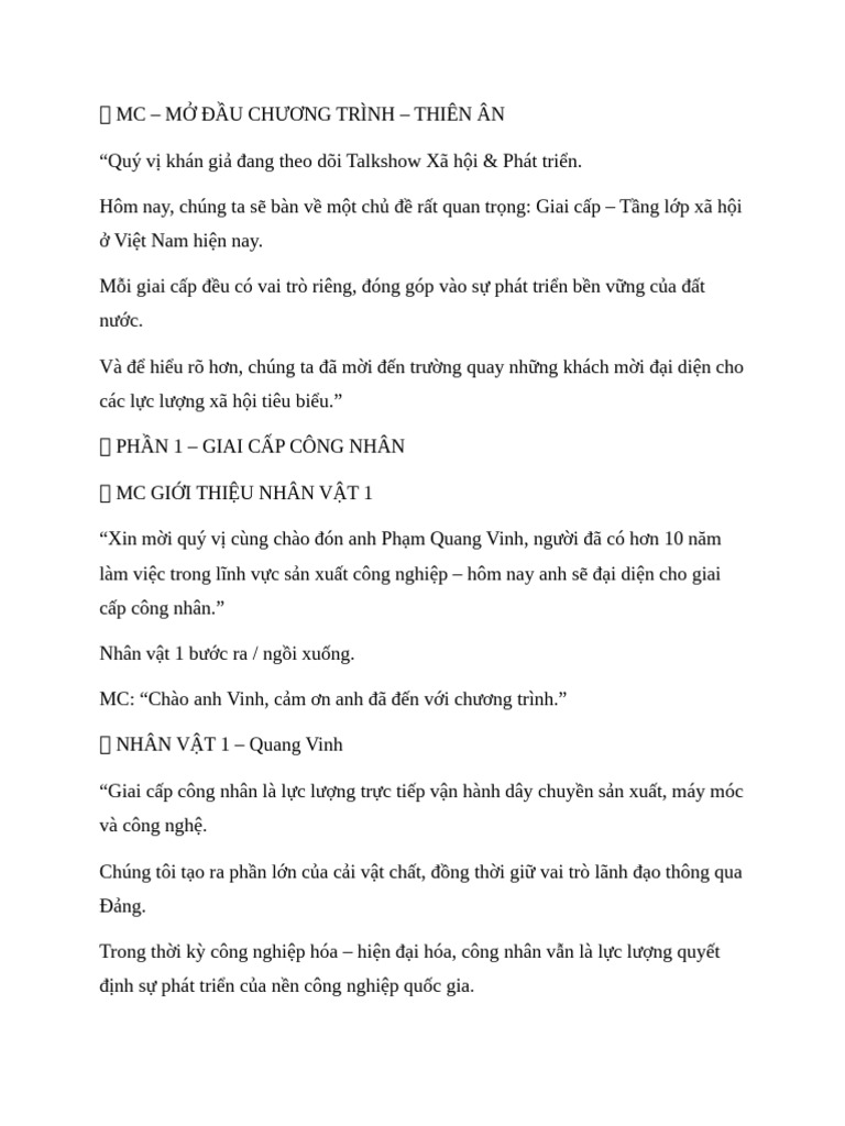 Full Script Talk Show | PDF