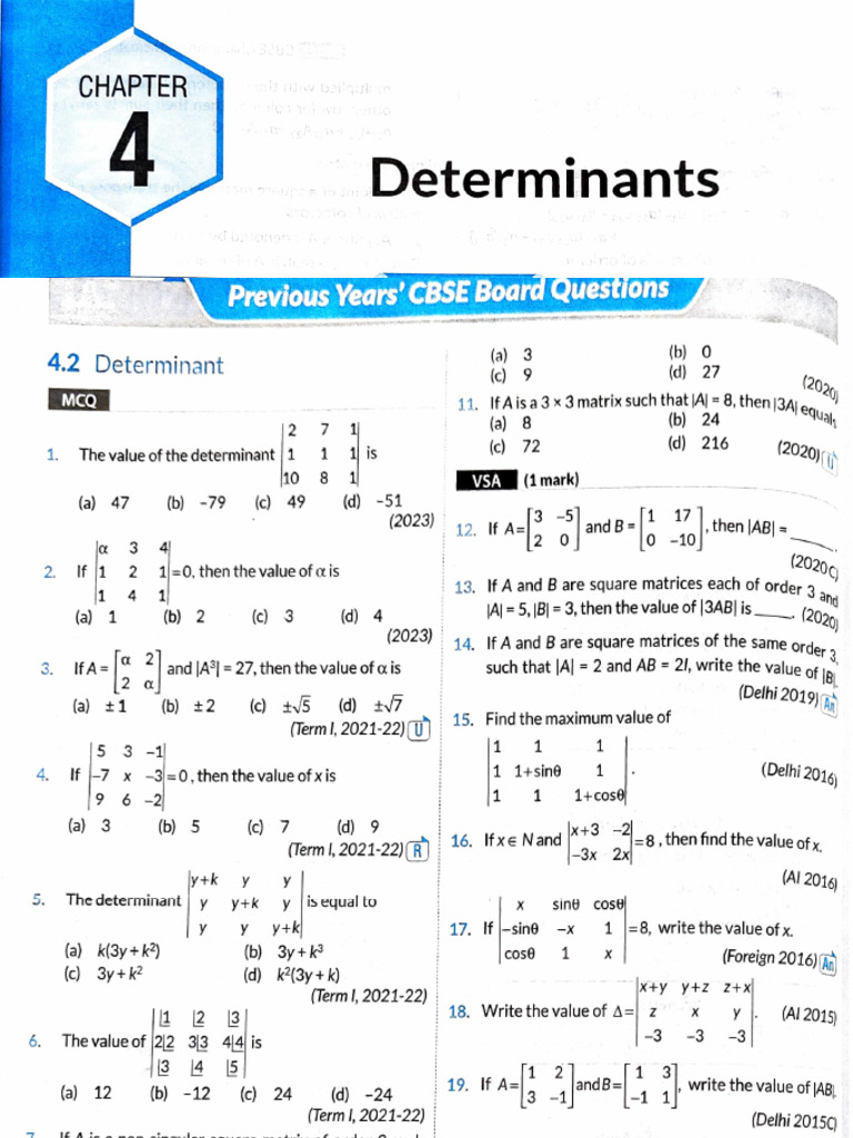 Determinants and Matrix Problems | PDF | Determinant | Abstract Algebra