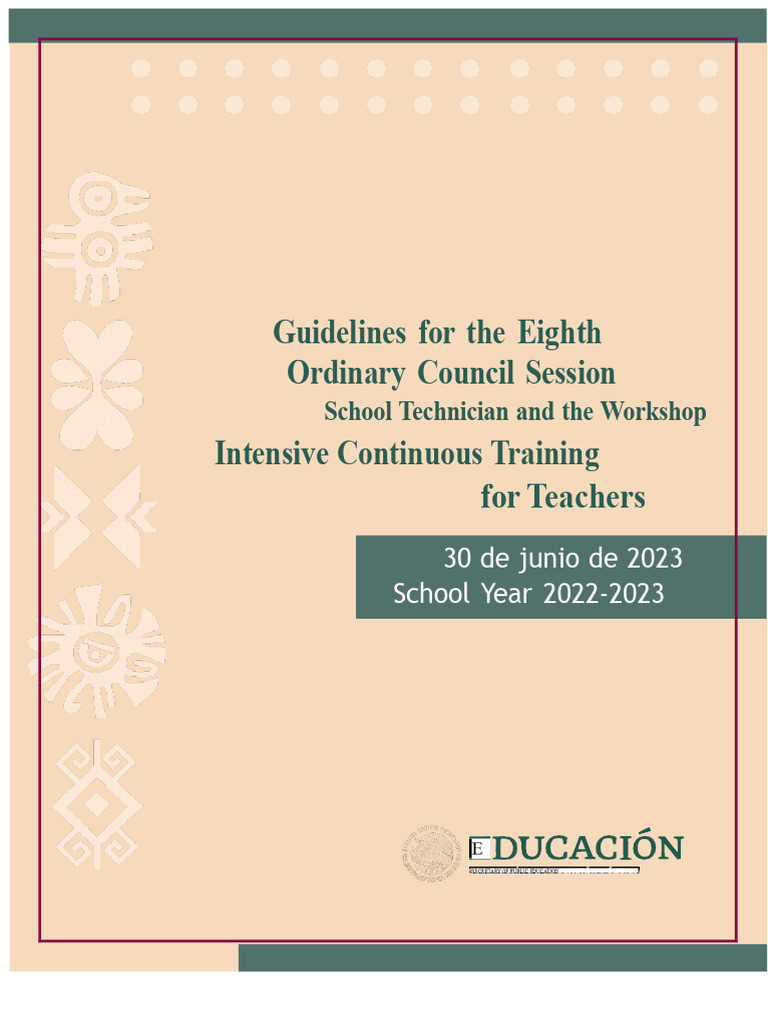 Eighth Session Guidelines for Teacher Training | PDF | Educational ...