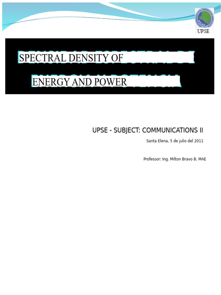 60042750-Energy and Power Spectral Density | PDF | Spectral Density ...