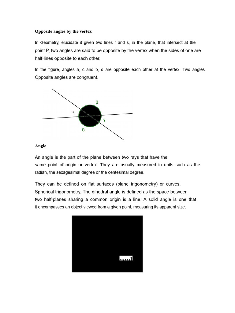 Opposite Angles by The Vertex | PDF | Angle | Triangle