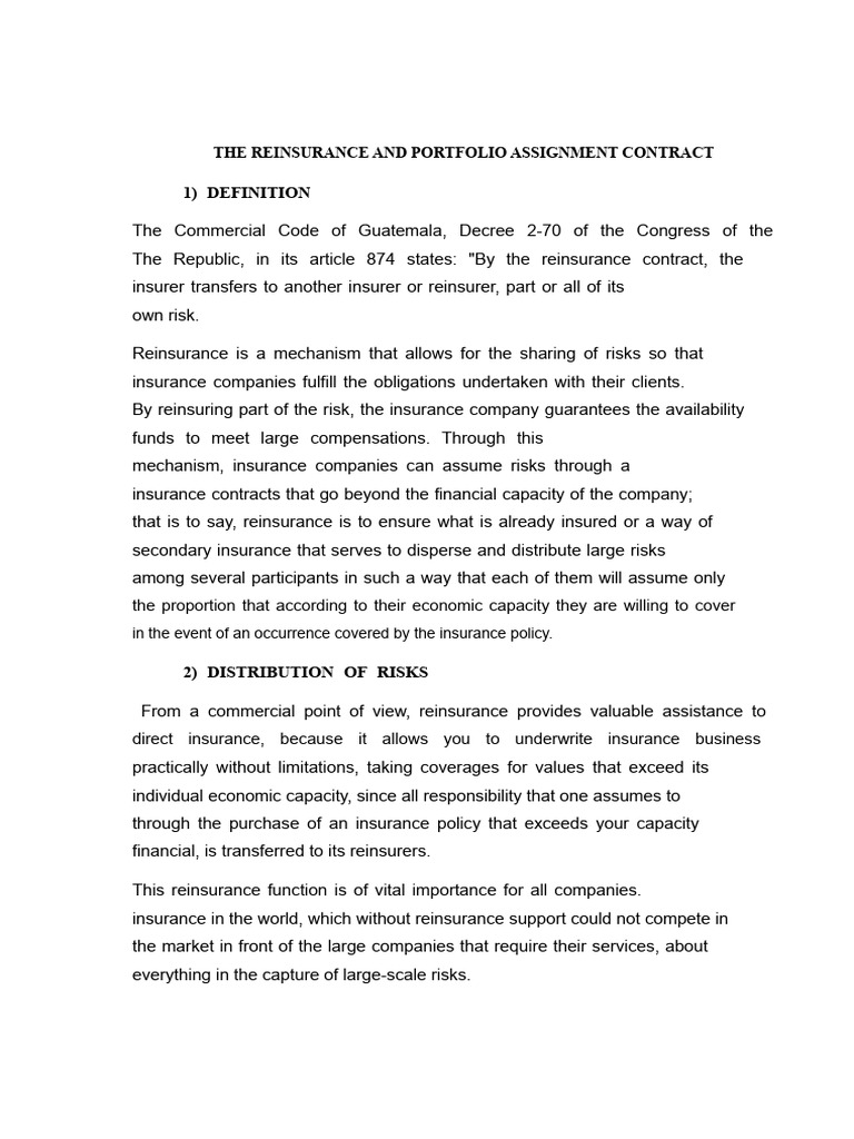 Understanding Reinsurance Contracts | PDF | Reinsurance | Insurance