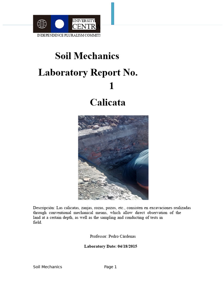 Calicata Report 2 | PDF | Soil Mechanics | Soil
