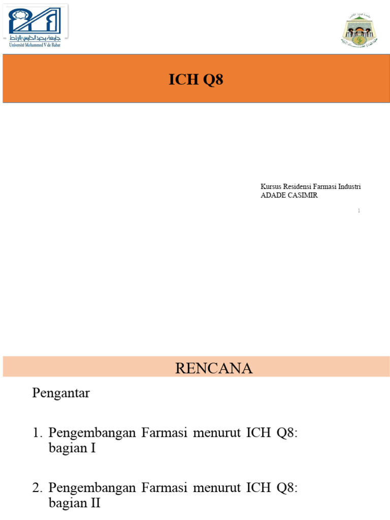 Pengembangan Farmasi Berdasarkan ICH Q8 | PDF
