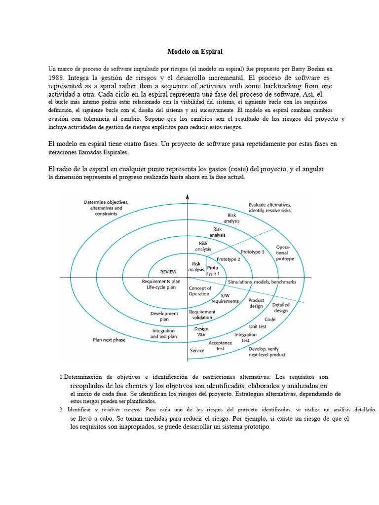 Modelo en Espiral: Proceso de Software Risk-Based | PDF | Software ...