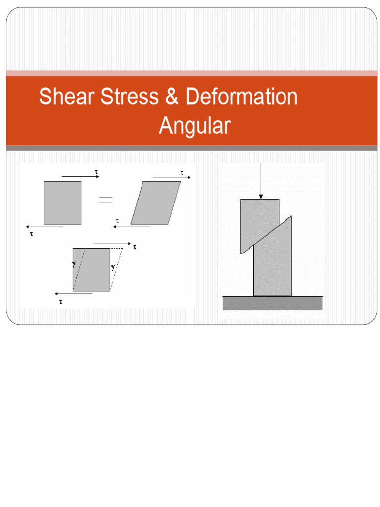 Shear Stress & Angular Deformation | PDF