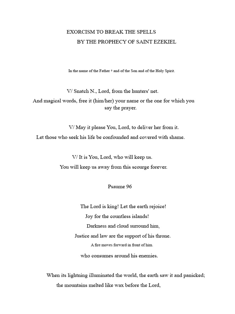 Exorcism Prayer to Break Spells | PDF | Exorcism | Glory (Religion)