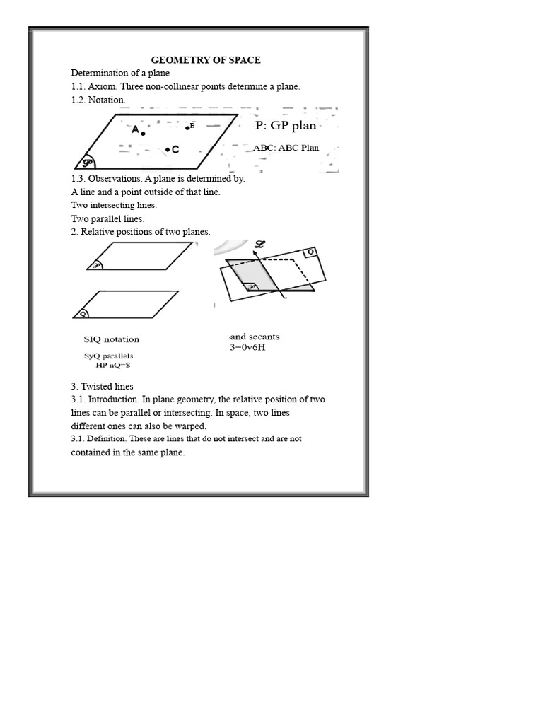 Understanding Space Geometry Concepts | PDF