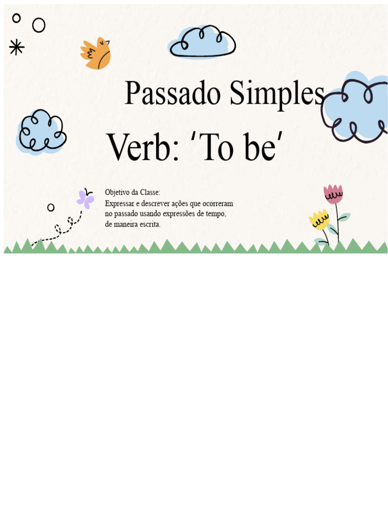 Verbo To Be No Passado Simples | PDF | Gramática | Famílias linguísticas