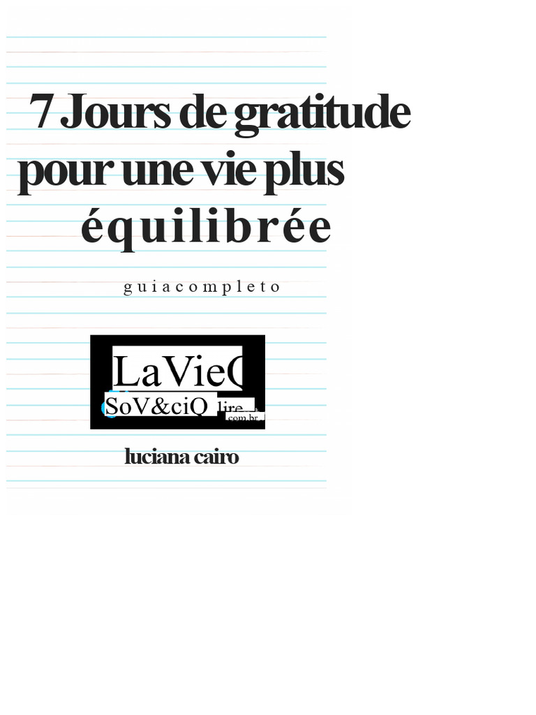 7 Jours de Gratitude pour Équilibre | PDF